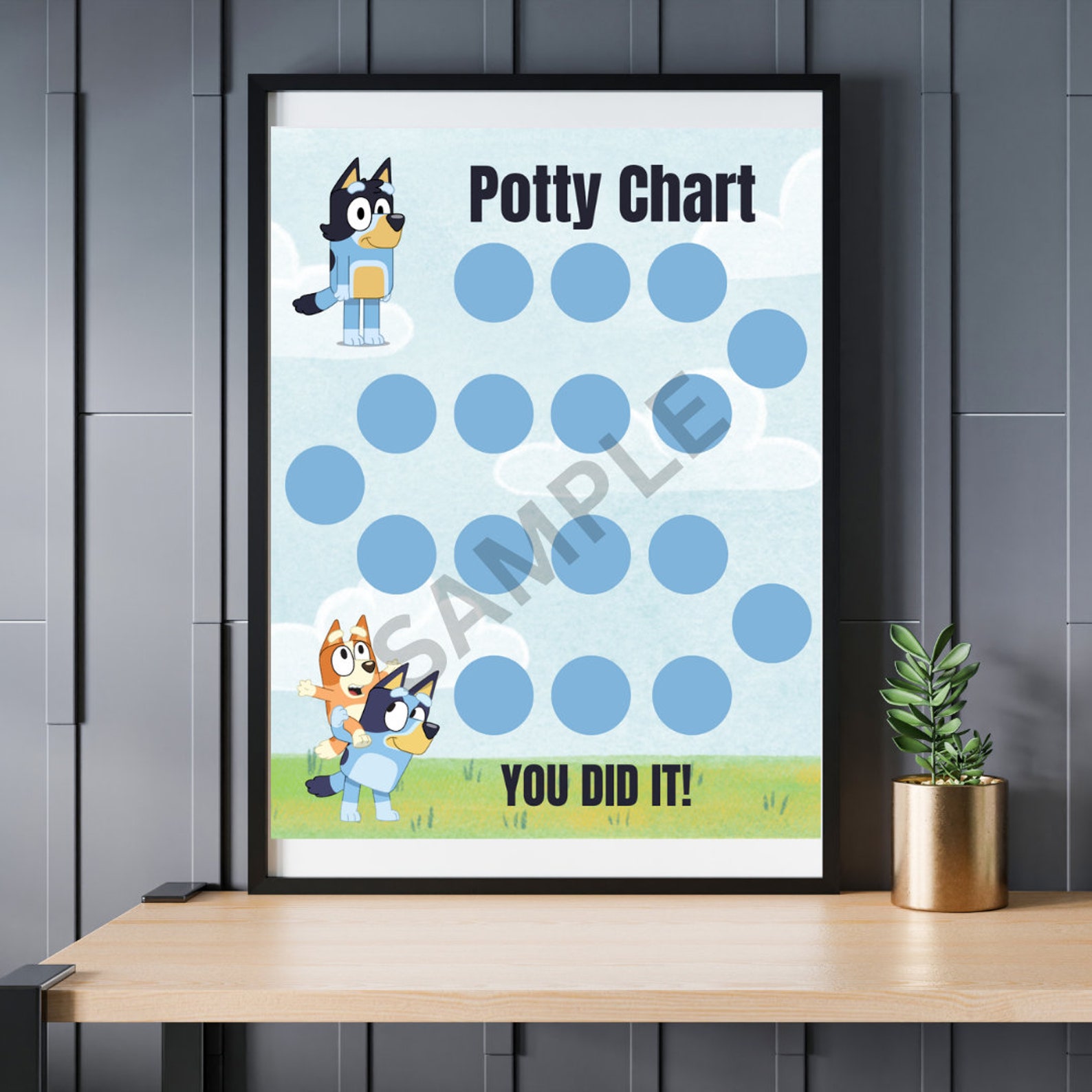 Bluey Potty Chart Reward Chart for Kids Printable 8.5x11 Instant ...