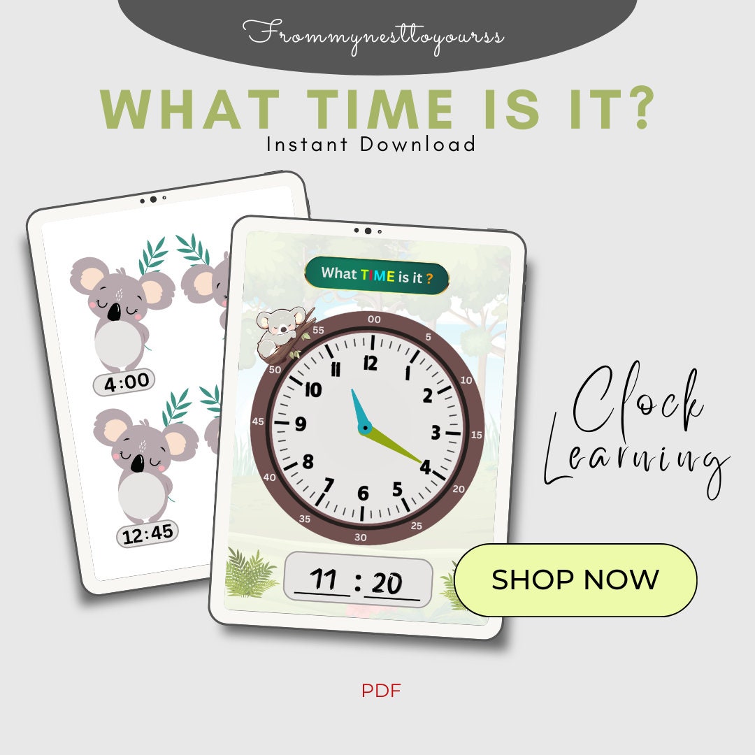 Learn to Tell Time - Kids Clock Learning Activities - Time Practice PDF ...