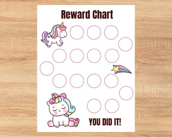Unicorn Reward Chart, Printable Sticker Chart, Chore Chart, Behavior ...