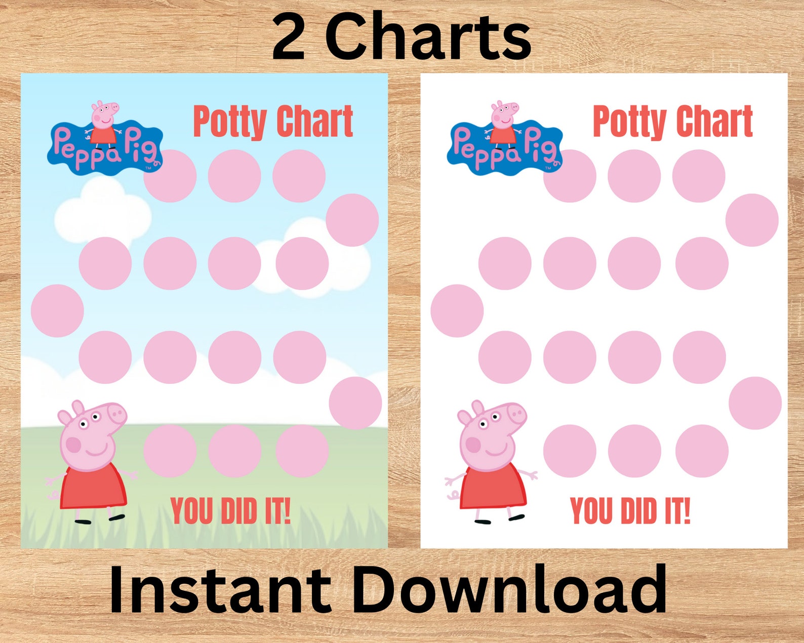 Printable Peppa Pig Potty Chart, Peppa Pig Reward Chart, Instant ...