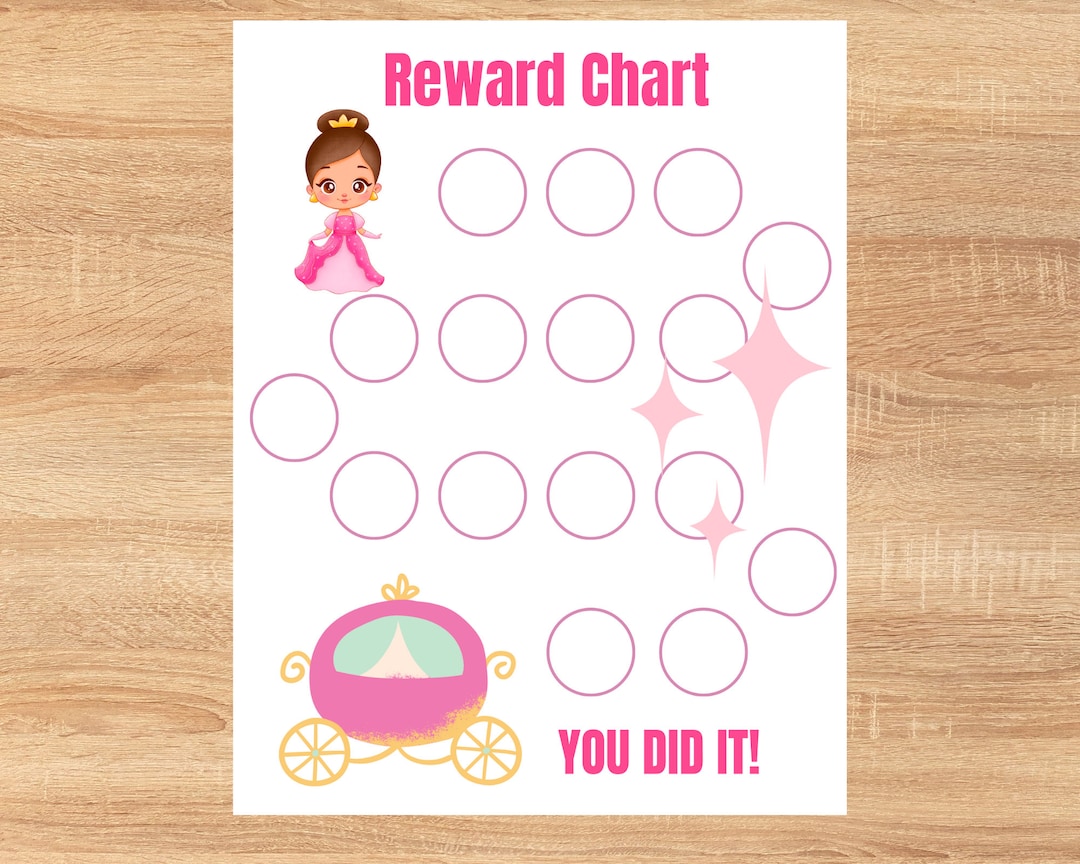 Princess Potty Training Chart, Princess Reward Chart, Sticker Chart ...