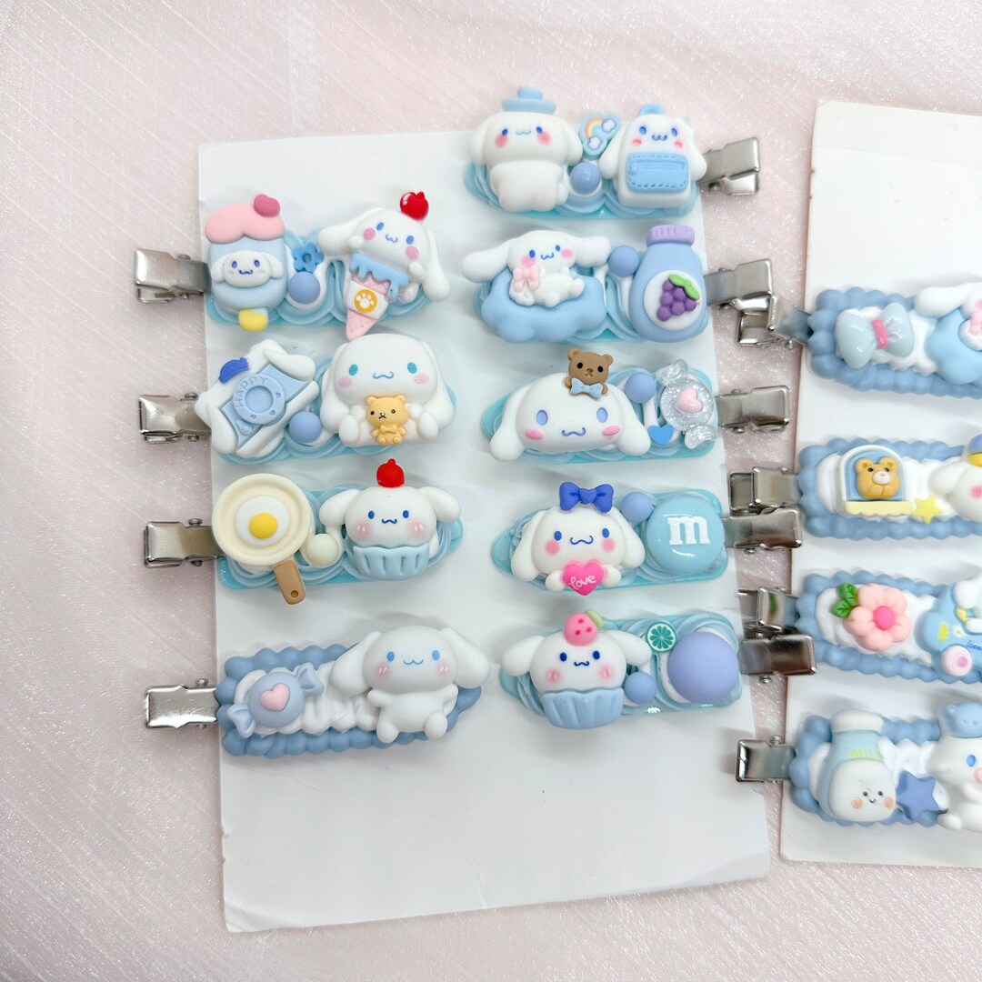 Kawaii Cinnamoroll Hair Clips, Handmade Sanrio Barrette, Random 1, Cute ...
