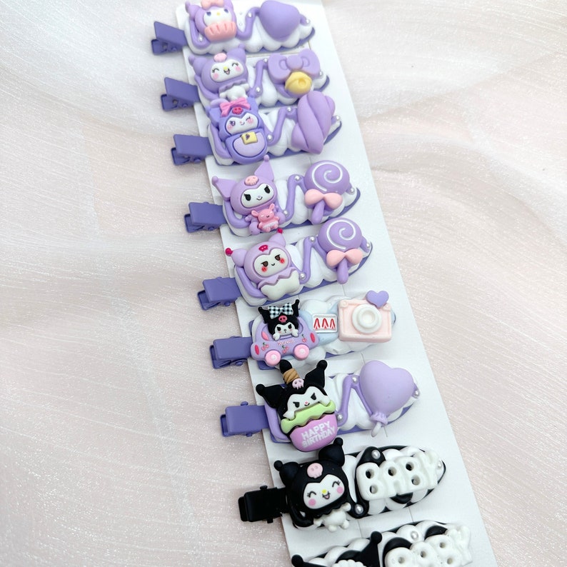 Kawaii Kuromi Hair Clips Handmade Sanrio Barrette Random 1 - Etsy