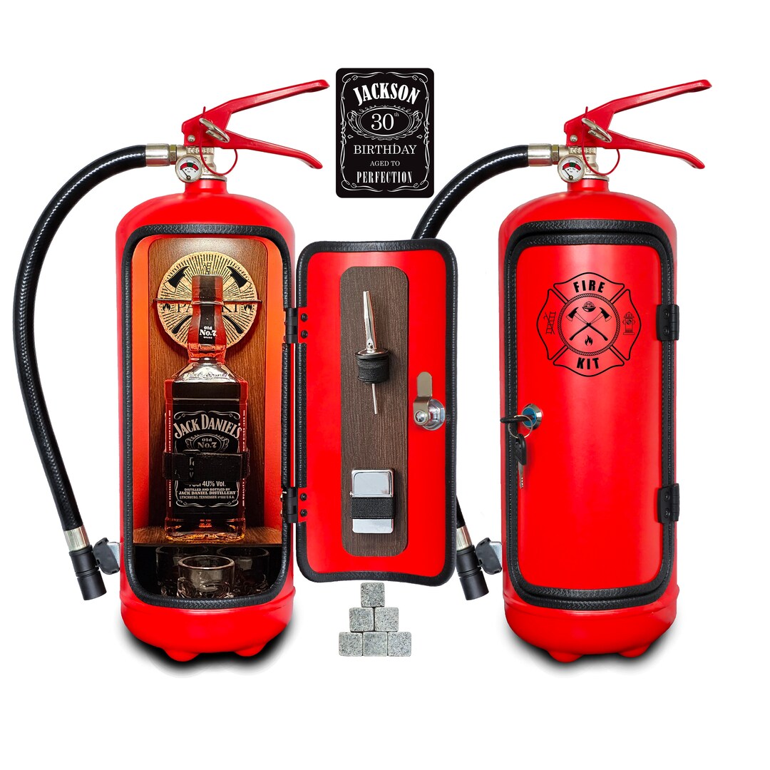 Personalized Fire Extinguisher Mini Bar LED Firefighter Gift Original ...