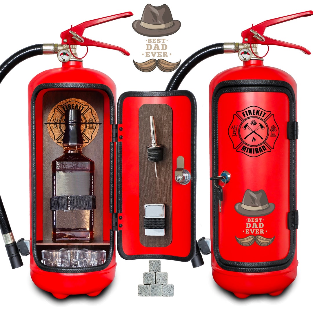 BEST DAD Fire Extinguisher Mini Bar Original Present Gift for Man Him ...