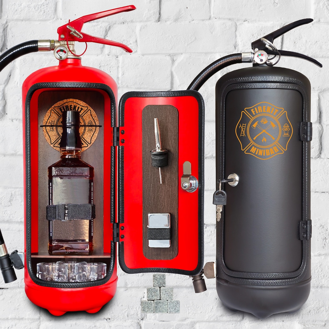 Personalized Fire Extinguisher Mini Bar Firefighter Gift Original ...