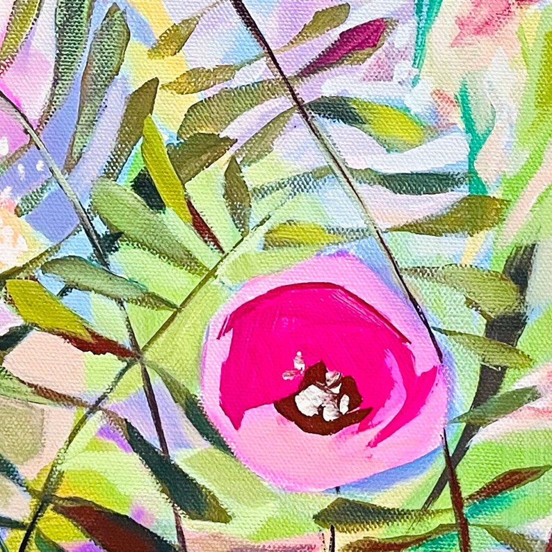 Original Colorful Flower Painting, Contemporary Floral Painting - Etsy