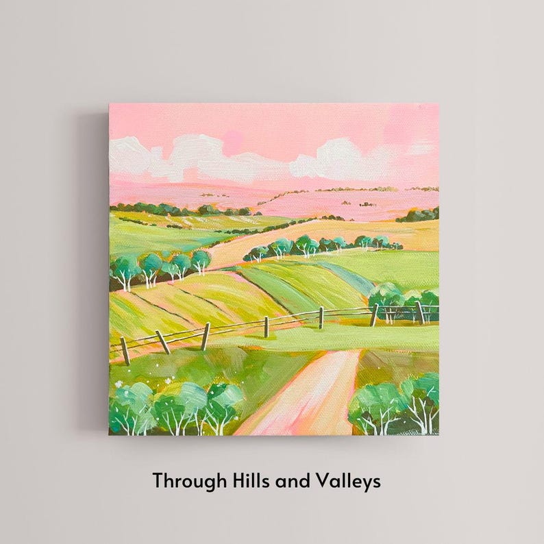 Original Vibrant Country Landscape Painting, Joyful Countryside Art - Etsy