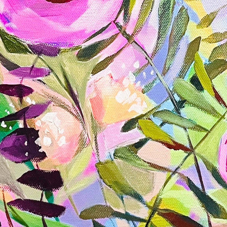 Original Colorful Flower Painting, Contemporary Floral Painting - Etsy