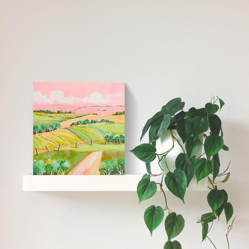 Original Vibrant Country Landscape Painting, Joyful Countryside Art - Etsy