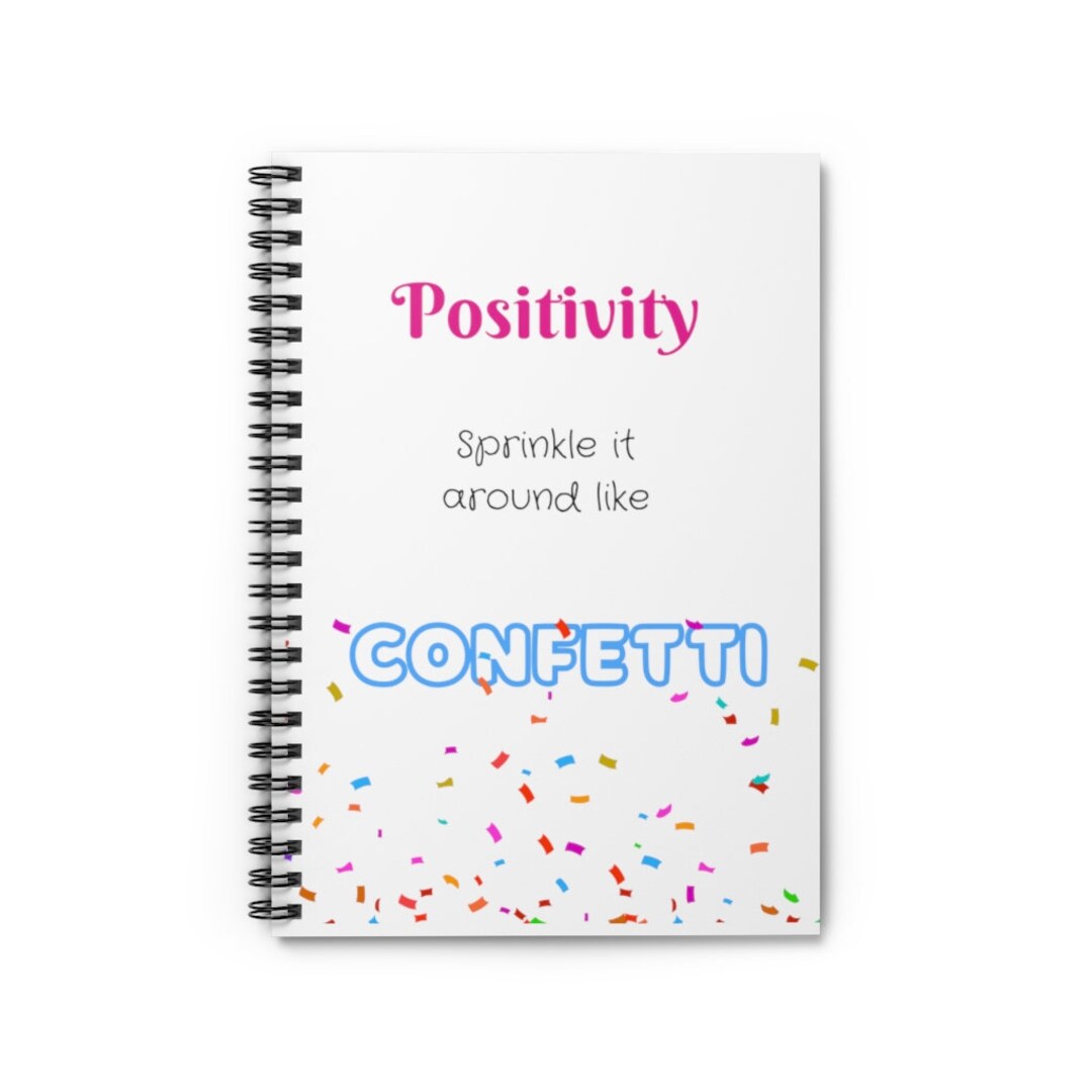 Cute Notebook, Cute Spiral Notebook, Positivity Inspirational Spiral ...