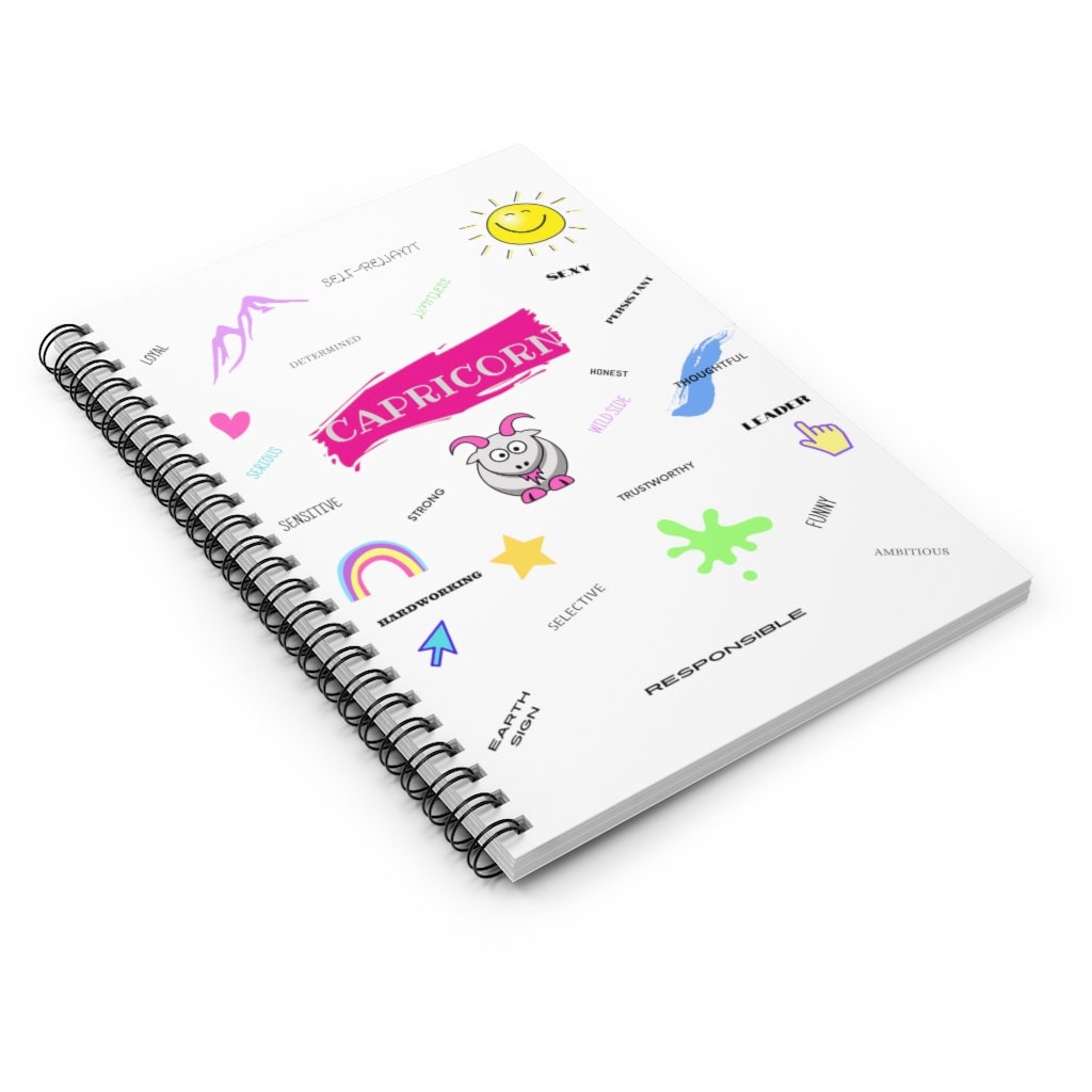 Capricorn Spiral Notebook, Zodiac Notebook, Cute Notebook, Cute ...