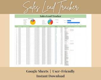 Lead Tracker Spreadsheet | Google Sheets | Client Sales Tracker | Lead Generation Tracker ...
