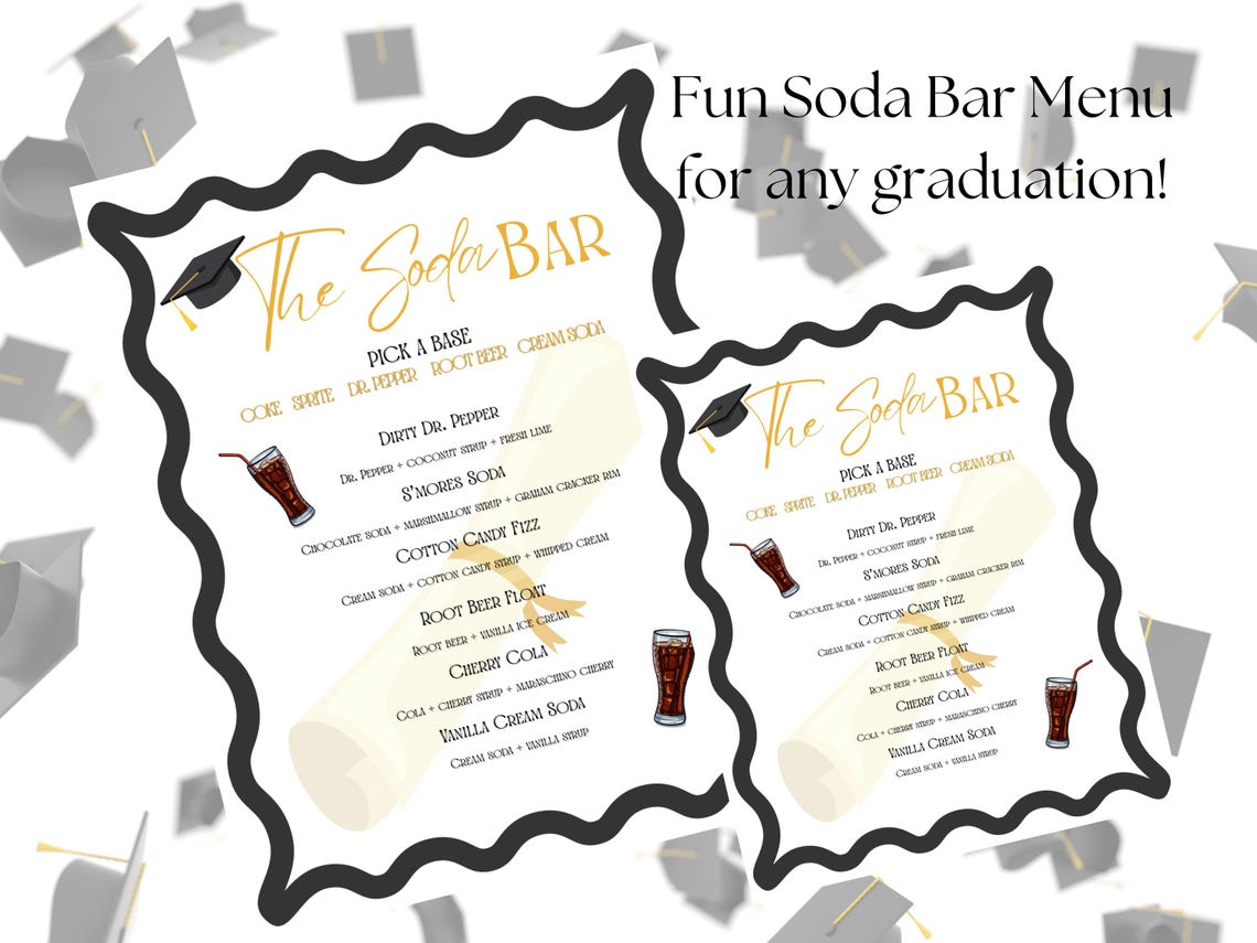 Soda Bar Menu for Graduation - Etsy