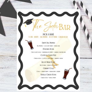 Soda Bar Menu for Graduation - Etsy