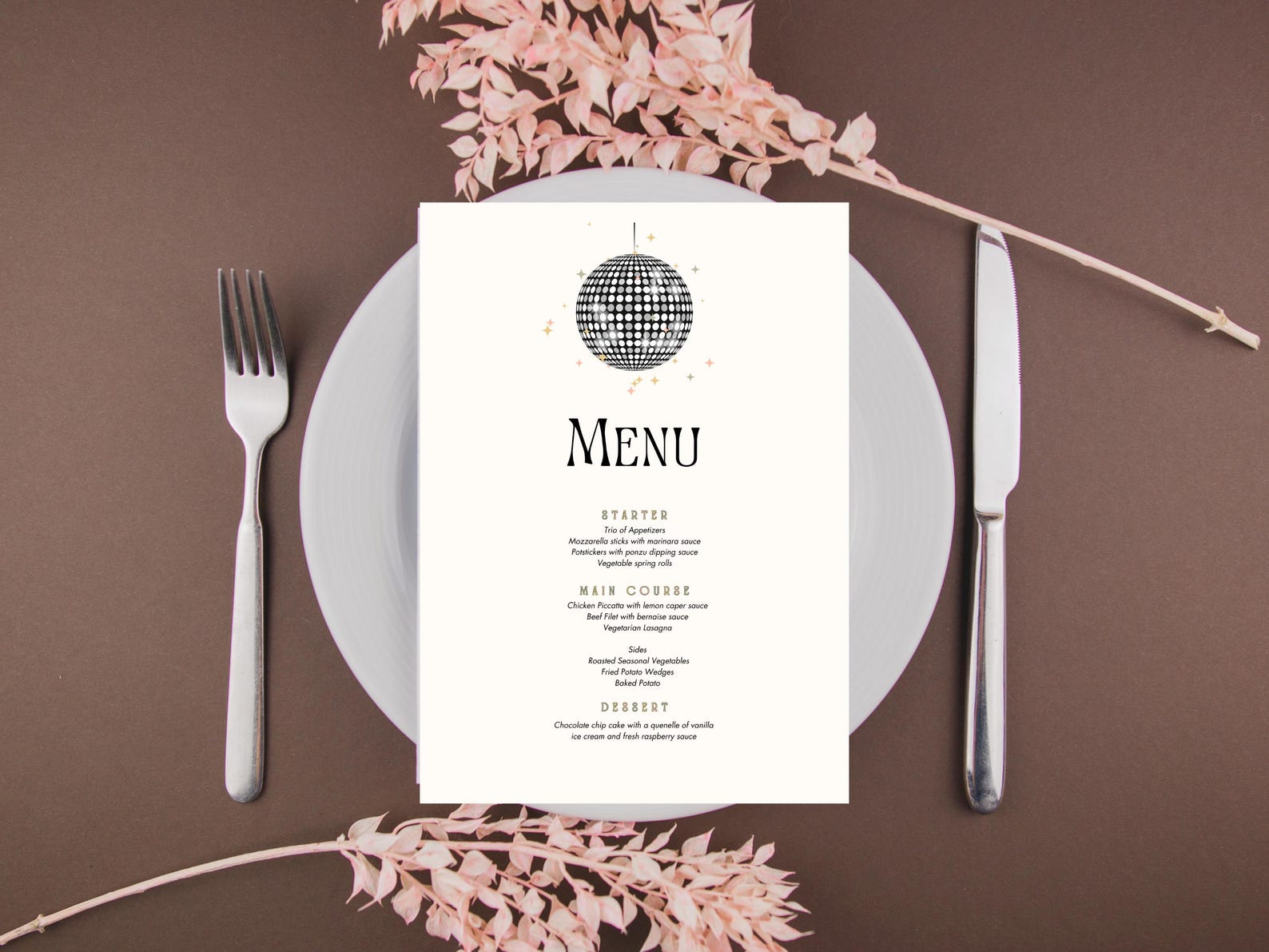 Disco Ball Menu Template Editable Canva, Wedding Menu - Etsy