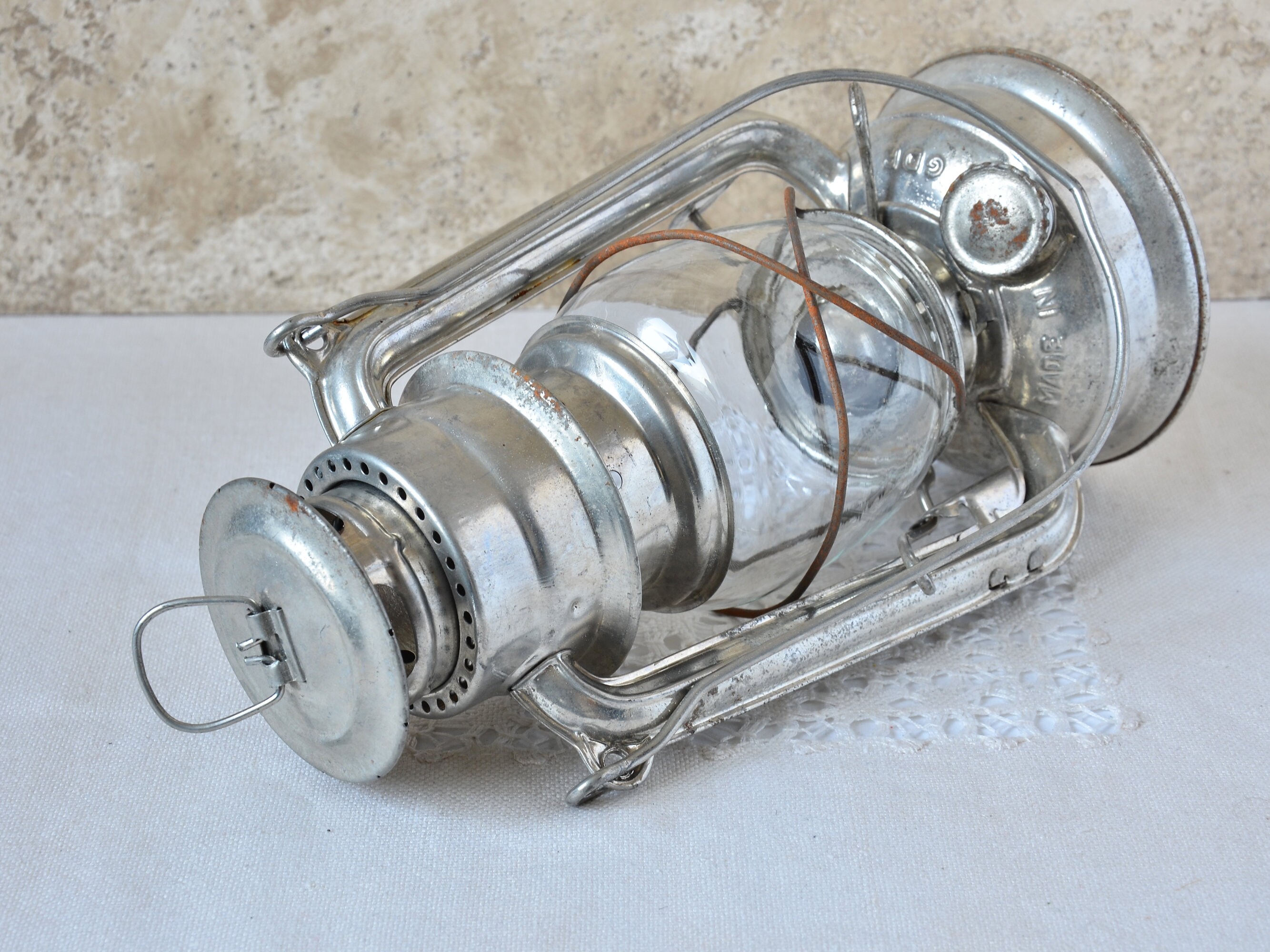 Vintage Oil Lamp, Silver Kerosene Lamp, Outdoor Lighting, Camping ...