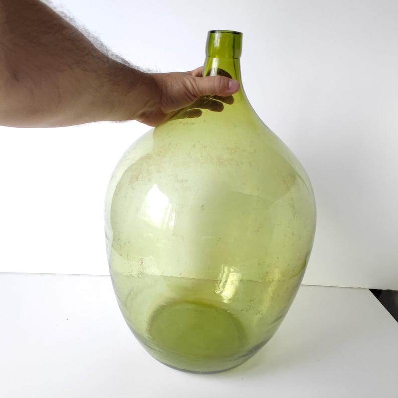 XXL French Demijohn Bottle, Antique Large Demijohn 25 L Blown Glass ...