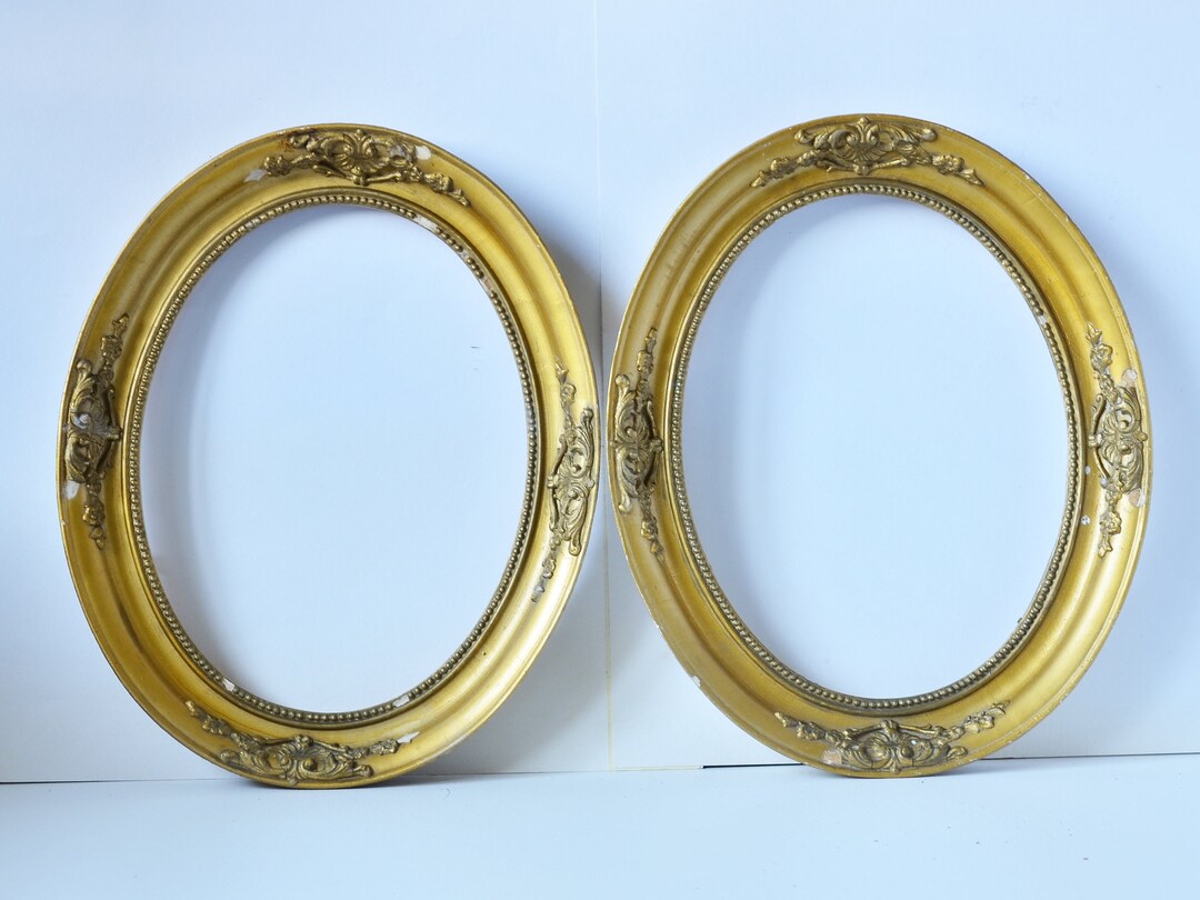 Vintage Ornate Gold Frame Oval, Retro Wall Decor 1970s, Wood & Gesso ...