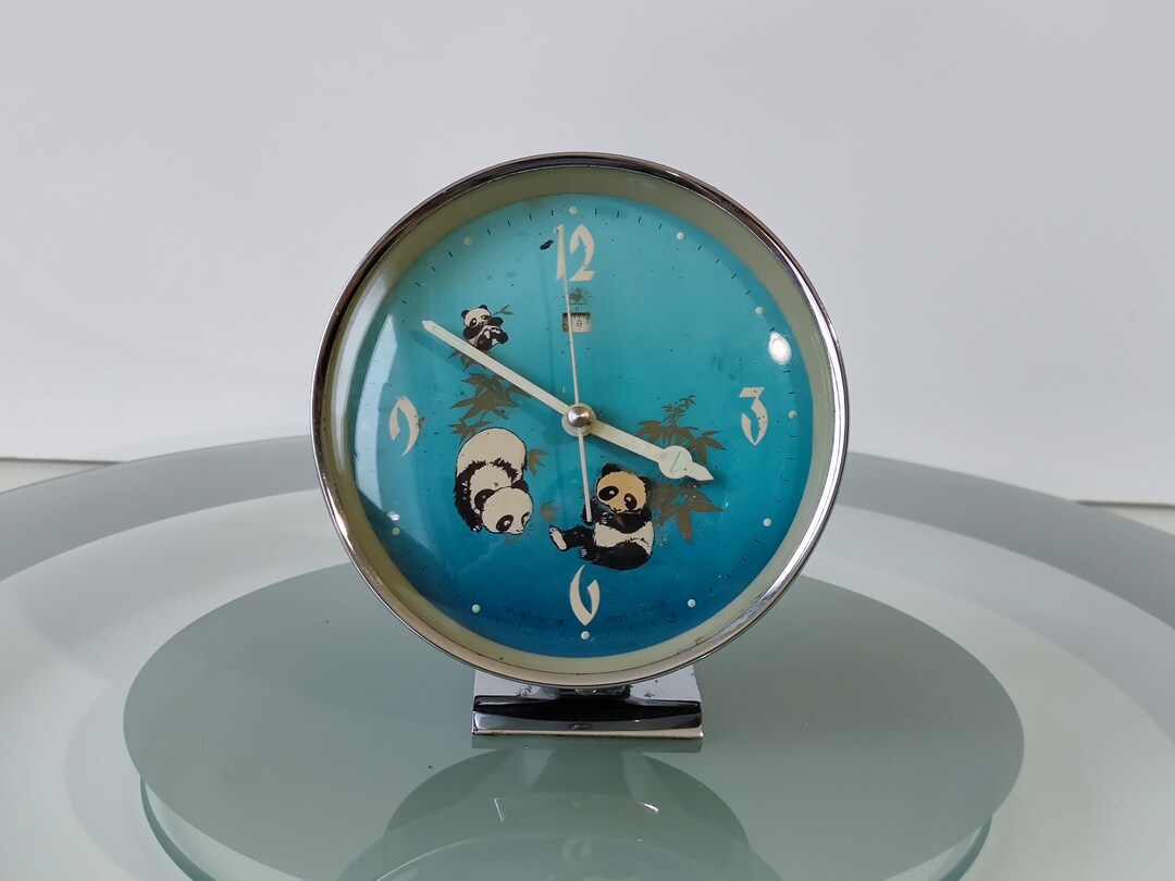 Animated Mechanical Alarm Clock, Vintage Black Blue Alarm Clock With ...