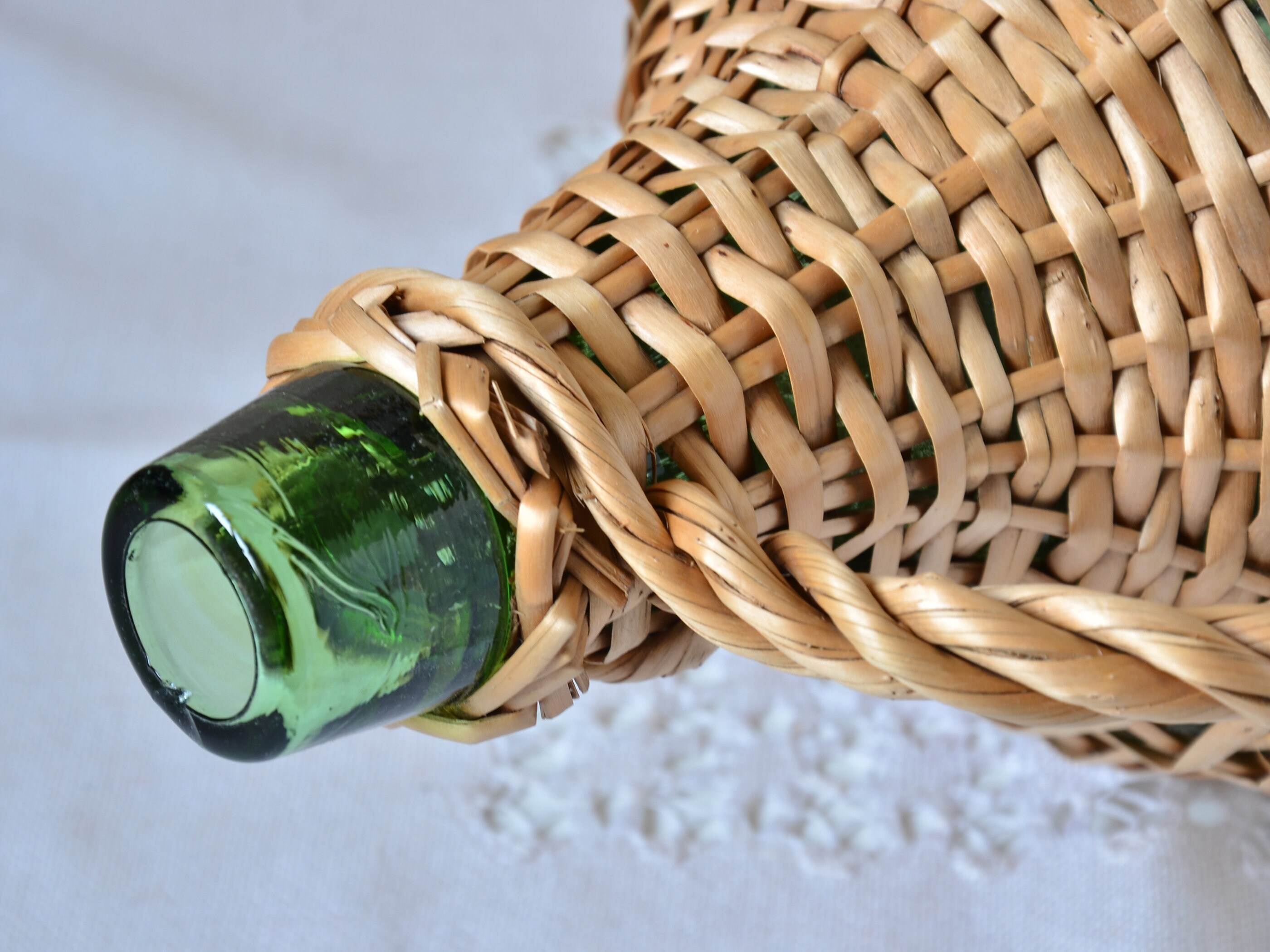 Vintage Wine Bottle Wicker, Demijohn Woven Wicker Bottle, Country Decor ...