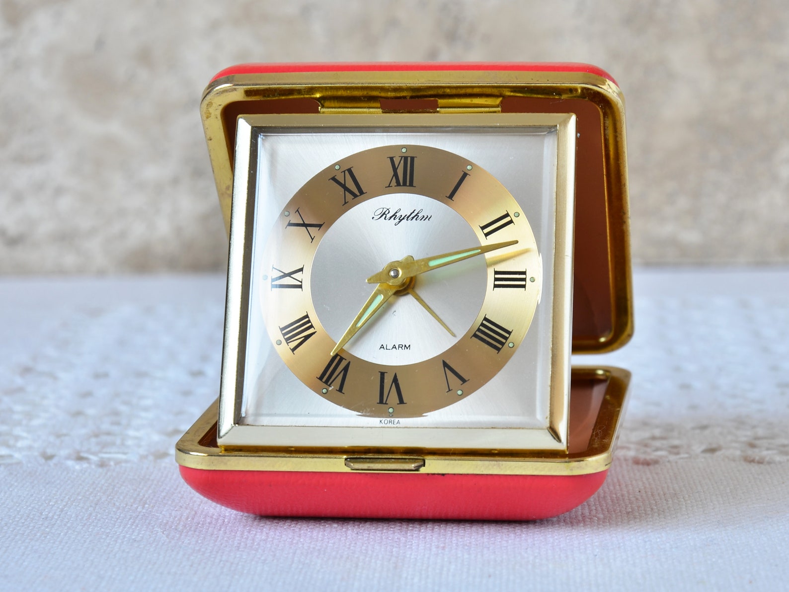 Vintage Rhythm Travel Clock, Travel Alarm Clock, Alarm Clock Made in ...