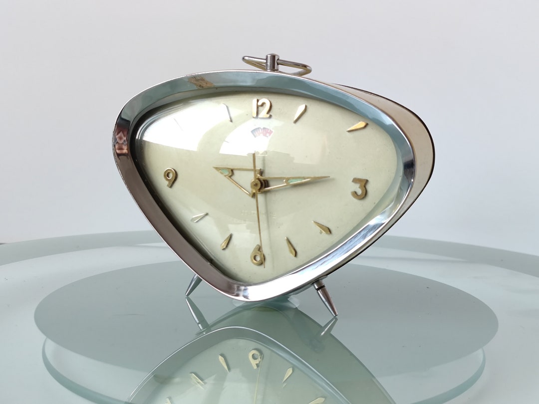 Vintage Alarm Clock, Mechanical Triangle Clock diamond Made in Shanghai ...