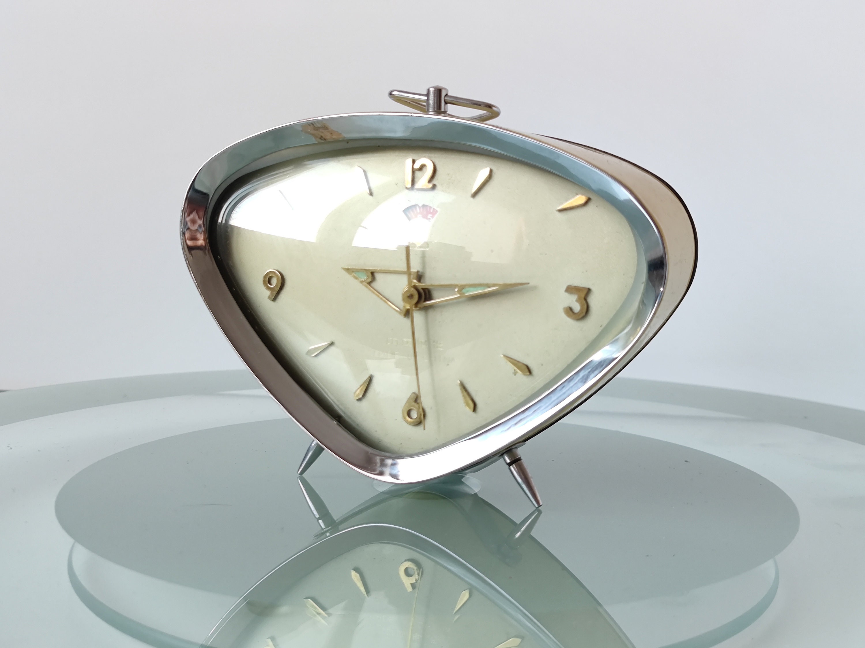 Vintage Alarm Clock, Mechanical Triangle Clock diamond Made in Shanghai ...