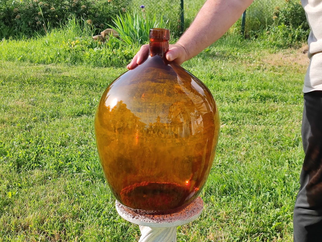 Antique Large Demijohn 25 L, 20th Century Hand Blown Glass French ...
