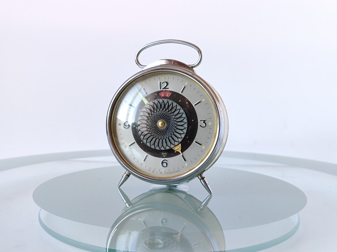 Vintage Alarm Clock, Mechanical Animated Clock Diamond Made in Shanghai ...