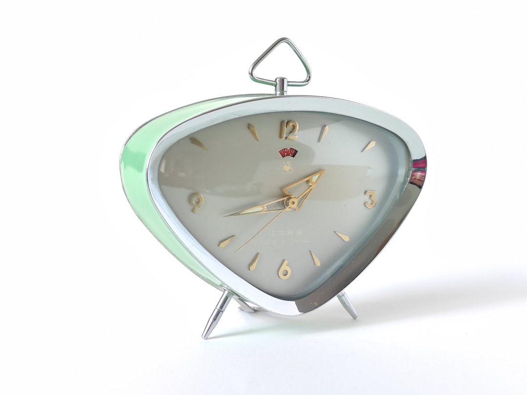 Vintage Alarm Clock, Mechanical Triangle Clock diamond Made in Shanghai ...