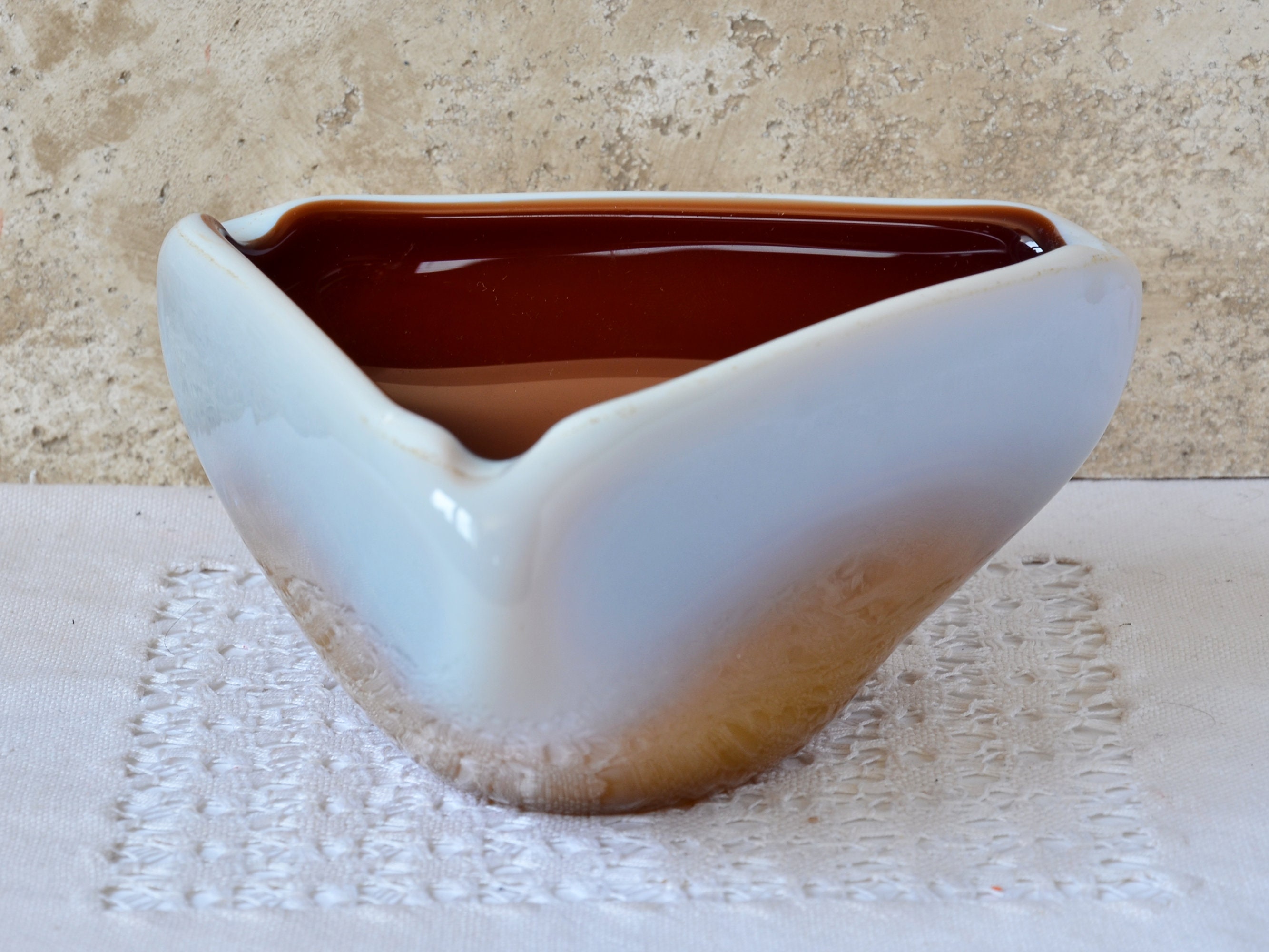 Vintage Glass Ashtray Massive, Large Glass Ashtray, Big Glass Ashtray ...