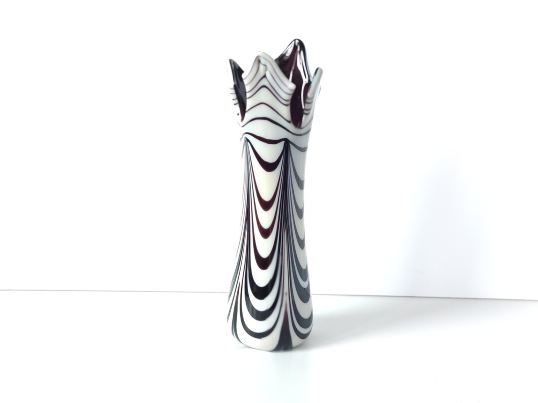 Zebra Striped Glass Vase, Vintage Cute Zebra Vase Zebra Stripes ...