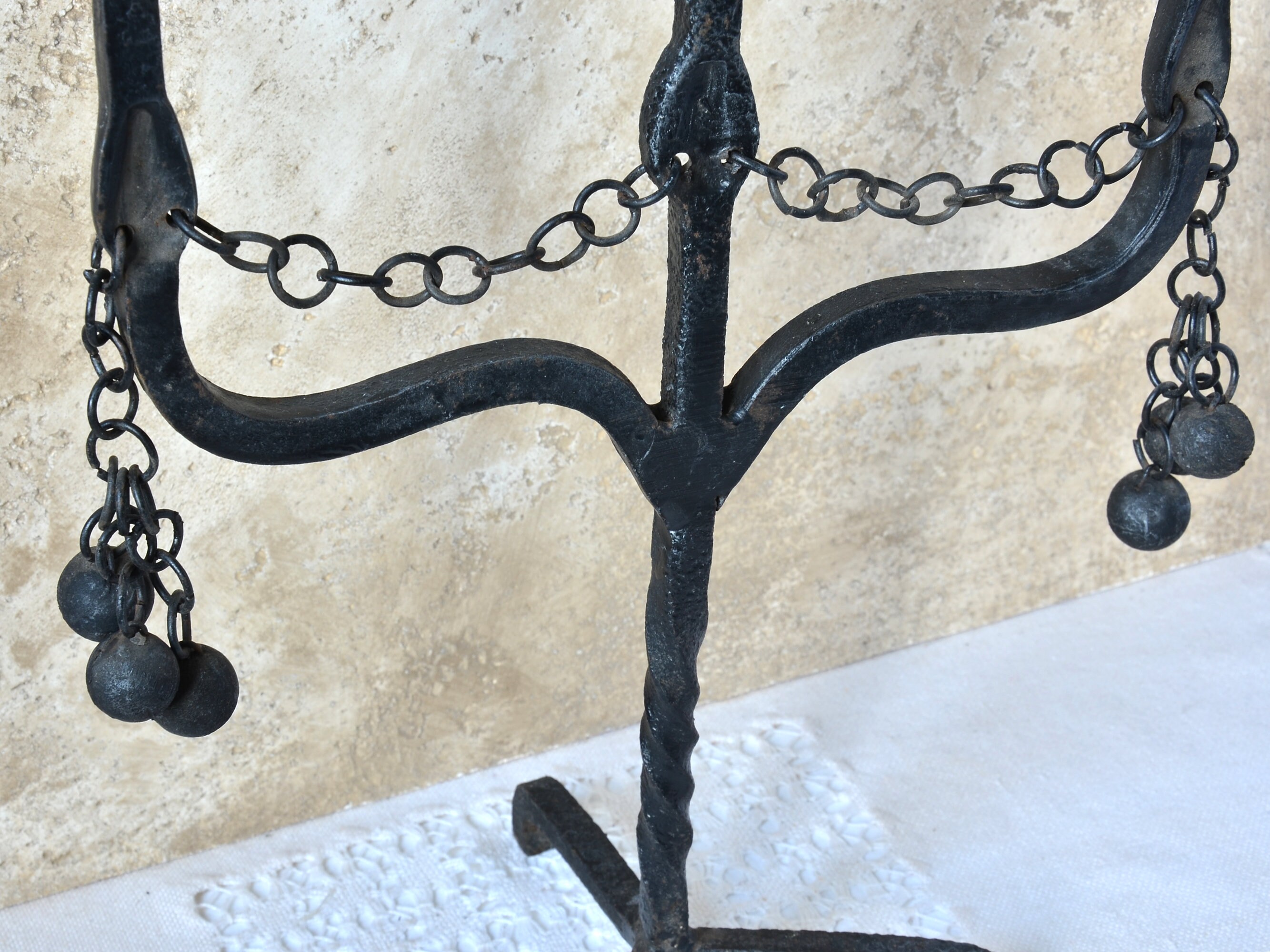 Antique Hand Forged Wrought Iron Candlestick Candle Holder 1960s, 3 ...