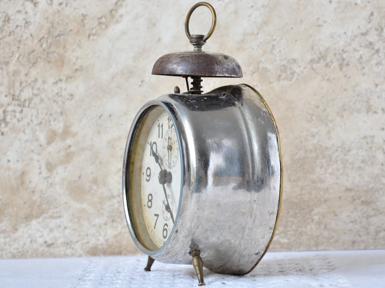 Vintage Germany Alarm Clock Junghans, Antique Mechanical Desk Clock ...