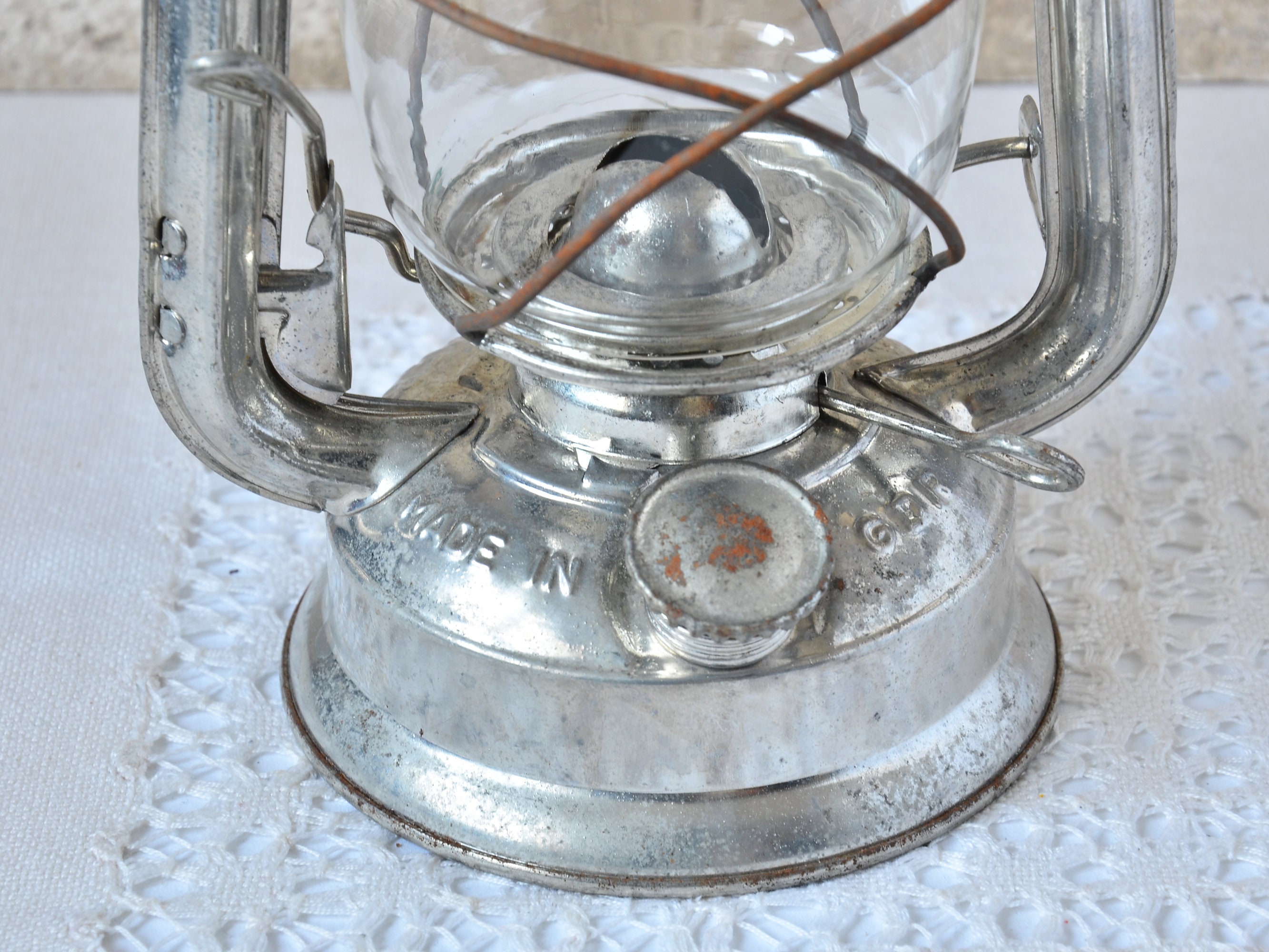 Vintage Oil Lamp, Silver Kerosene Lamp, Outdoor Lighting, Camping ...