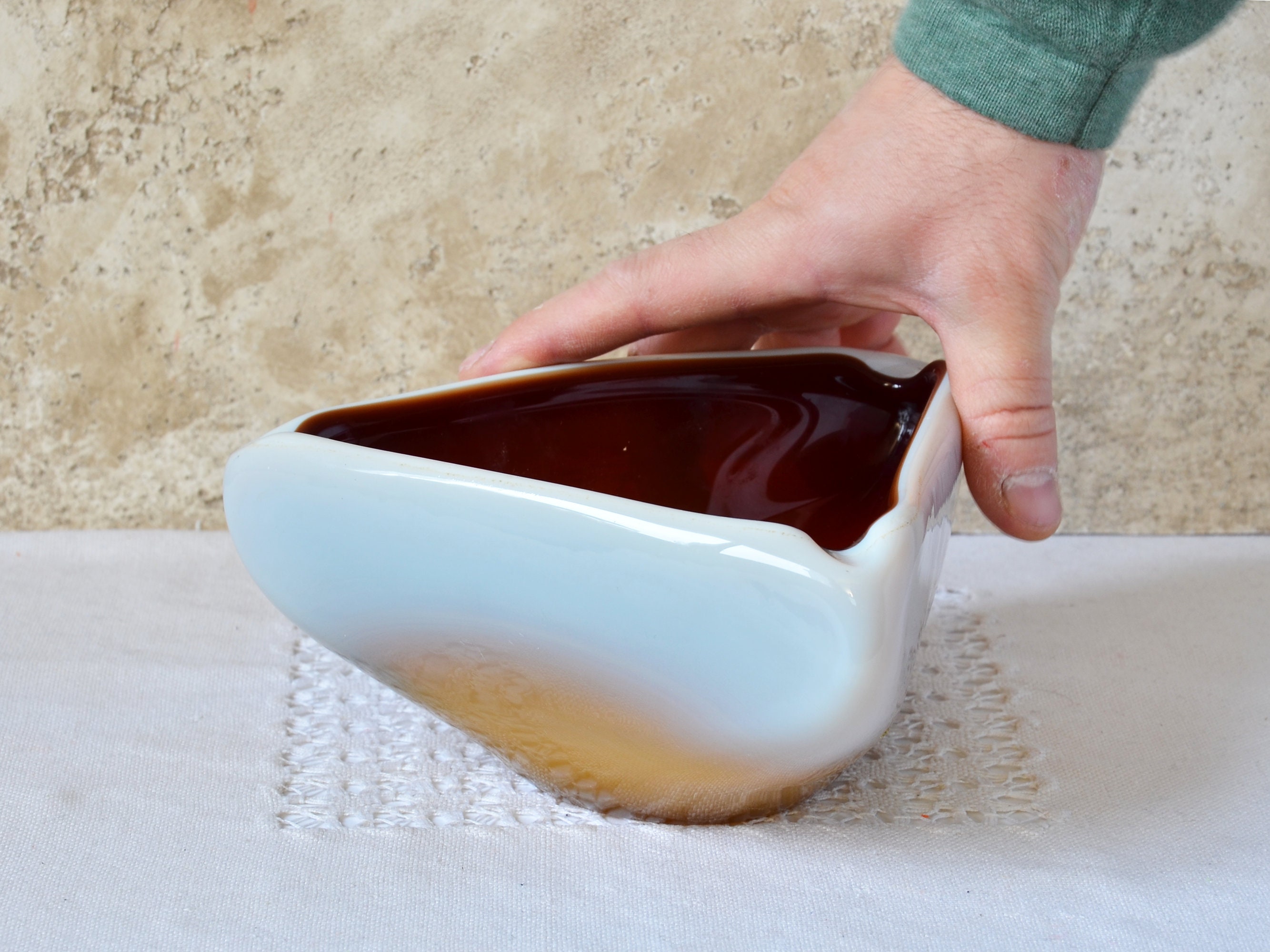 Vintage Glass Ashtray Massive, Large Glass Ashtray, Big Glass Ashtray ...