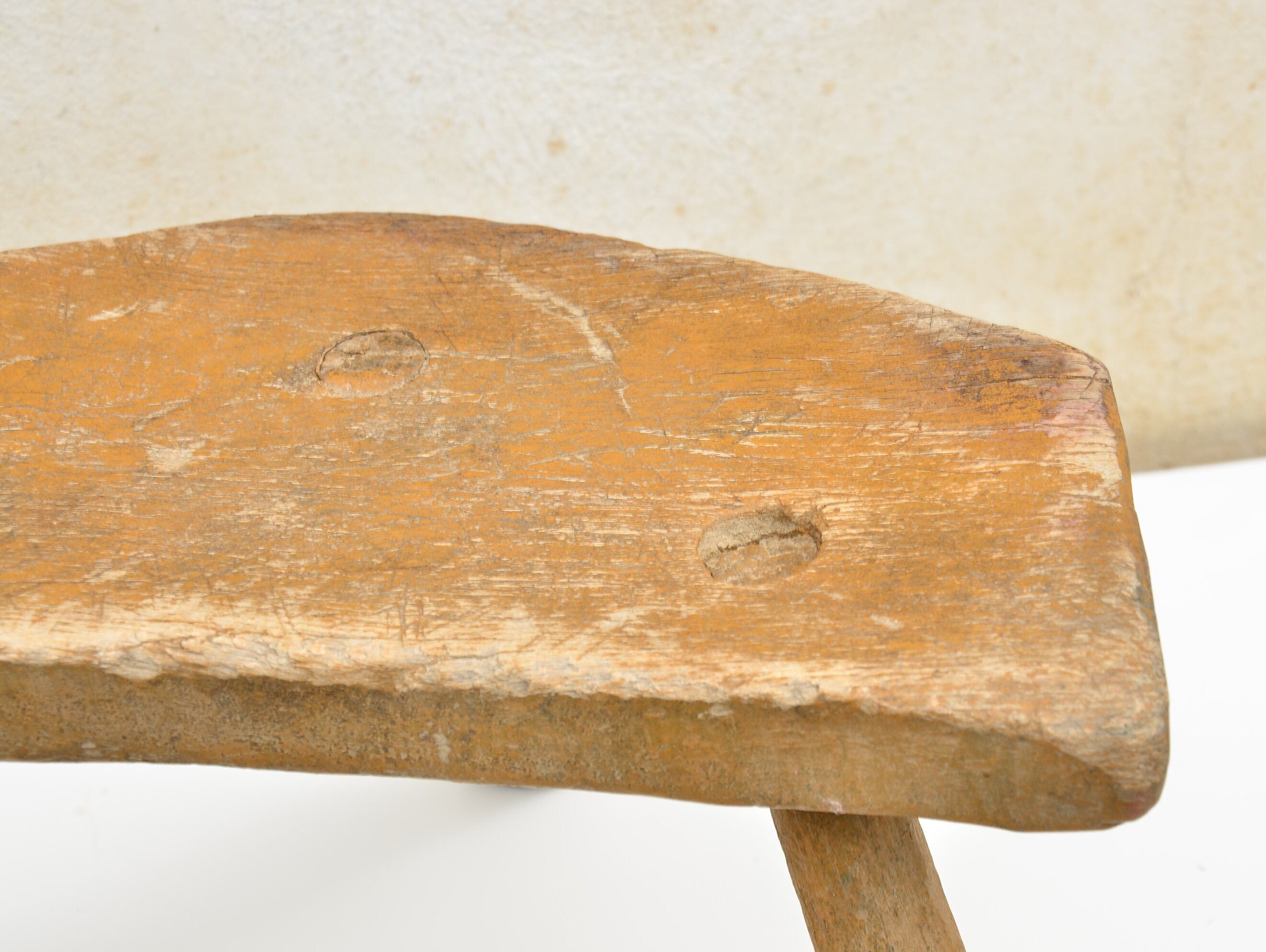 Antique Milking Stool, Three-legged Chair Wooden, Folk Farmhouse Stool ...