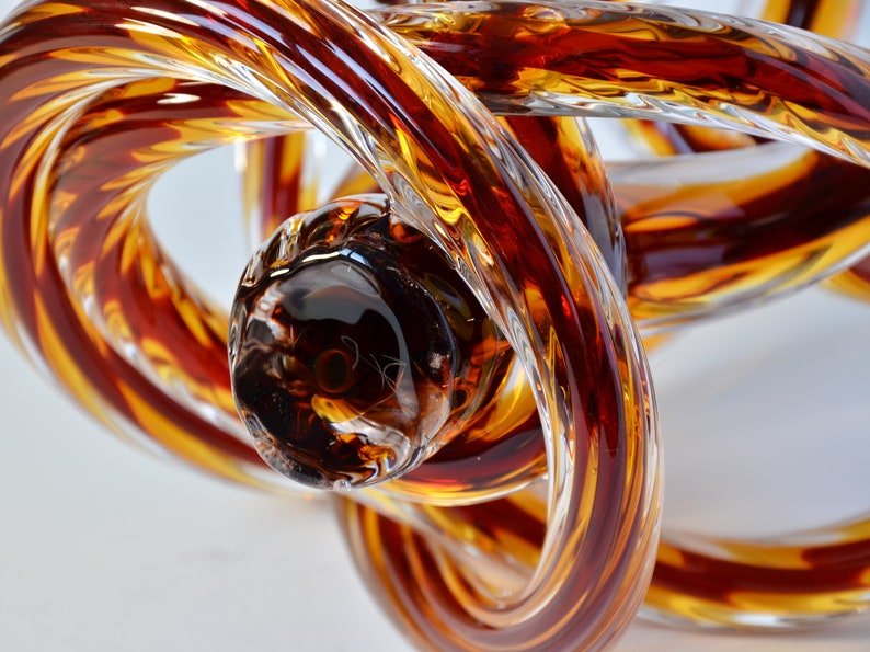 Vintage Glass Rope Knot, Art Glass Sculpture Twisted a Stylized Snaking ...