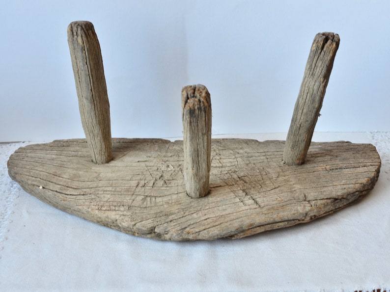 Antique Milking Stool, Three-legged Chair Wooden, Folk Farmhouse Stool ...