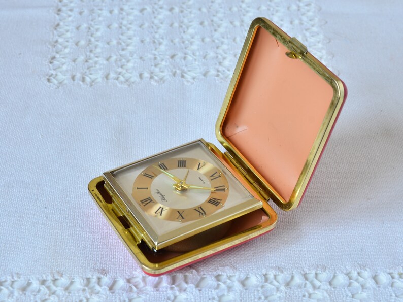 Vintage Rhythm Travel Clock, Travel Alarm Clock, Alarm Clock Made in ...