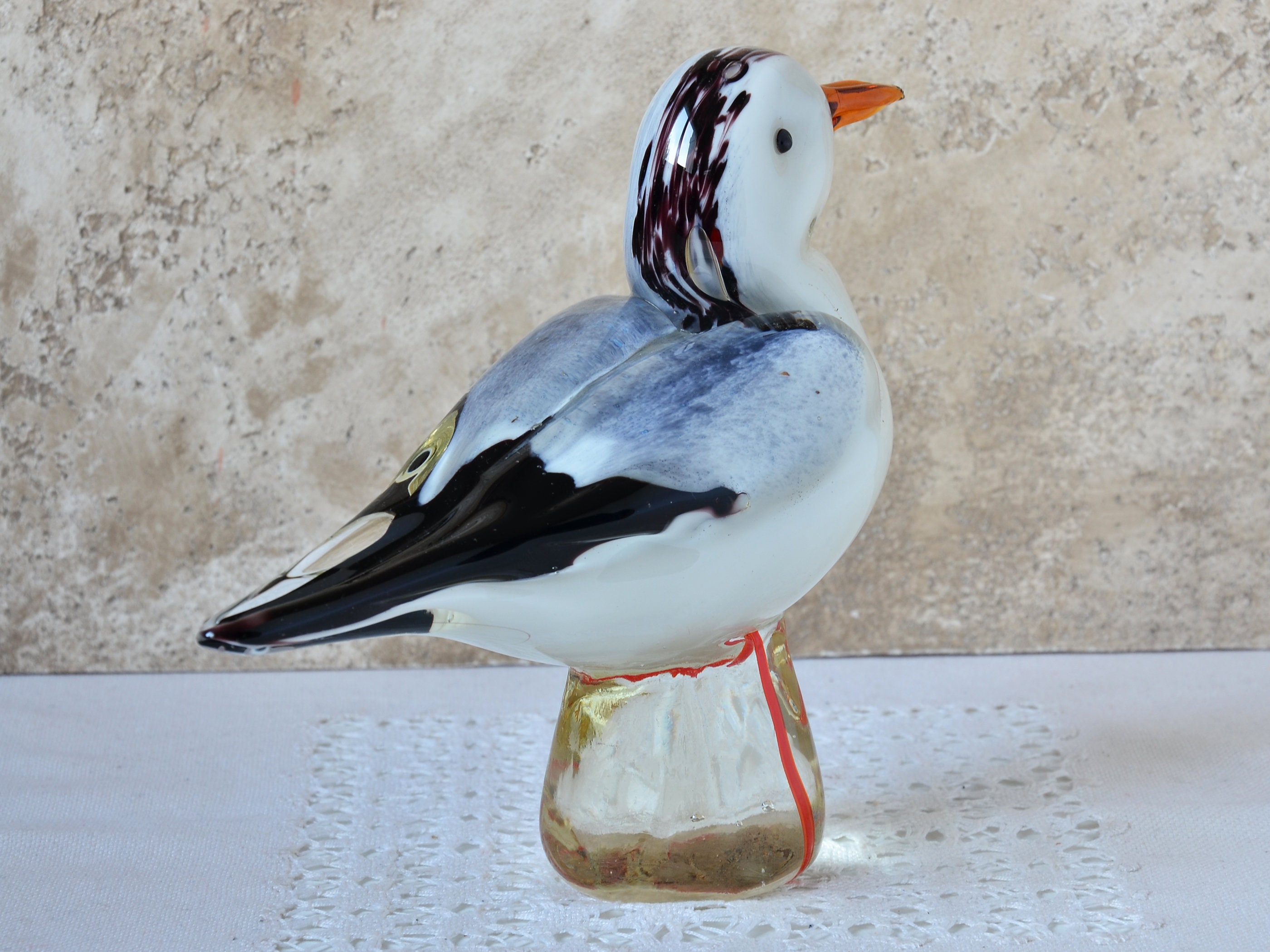 Art Glass Sculpture Seagull, Unique Handblown Glass Figurine Bird, Gift ...