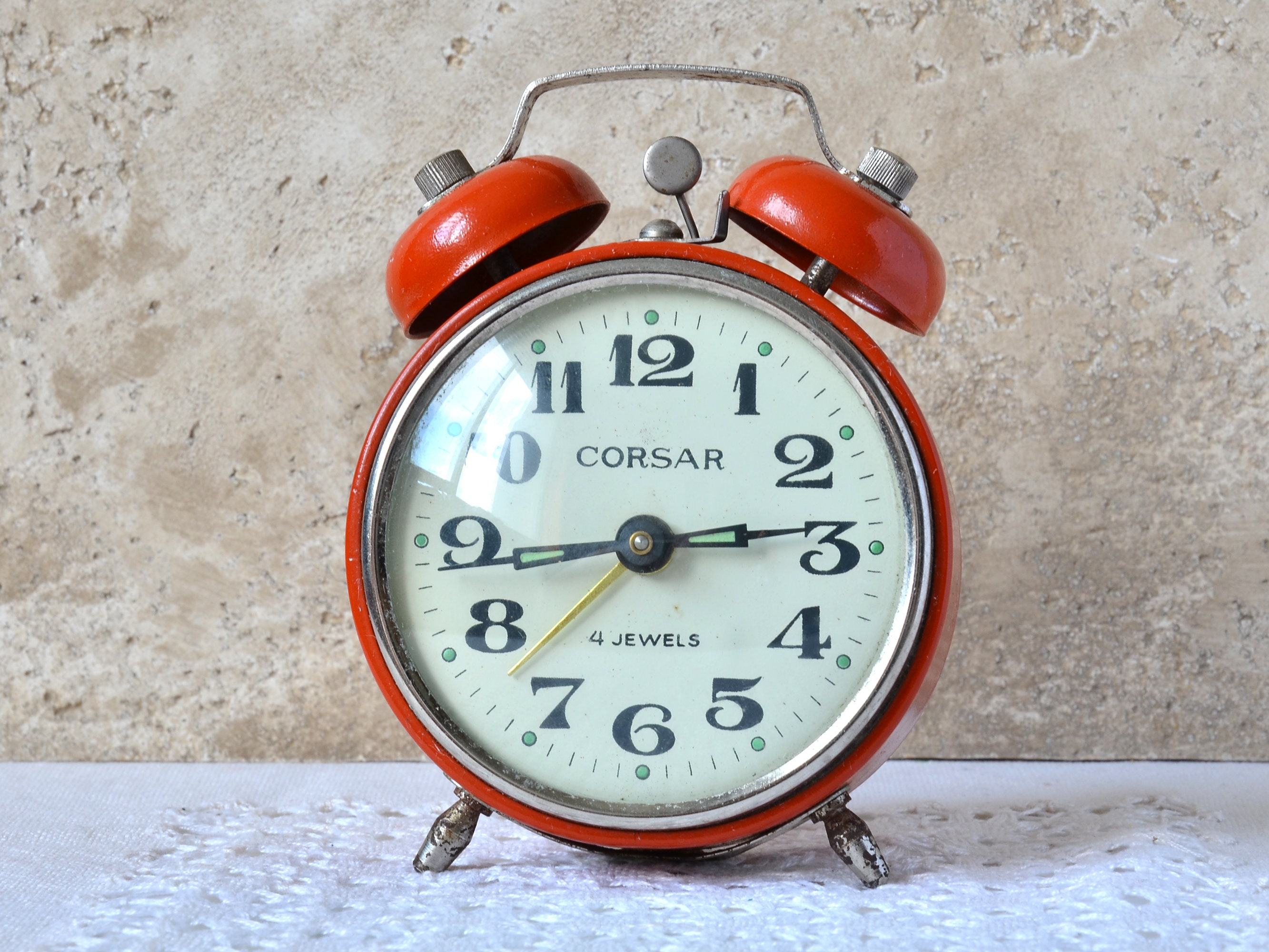 Mechanical Alarm Clock corsar 1980s Desk Clock - Etsy