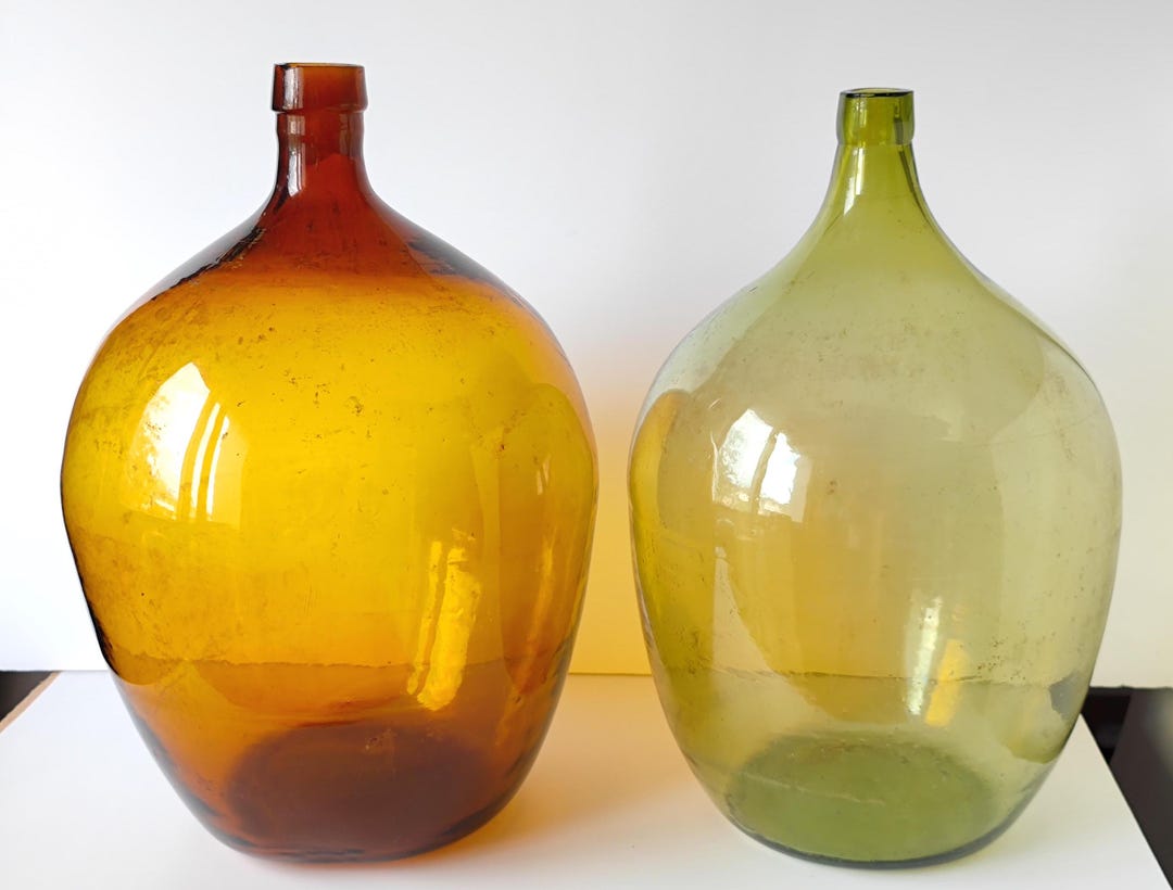 XXL French Demijohn Bottle, Antique Large Demijohn 25 L Blown Glass ...