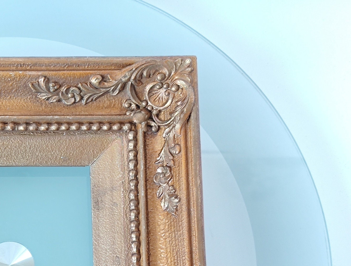 Vintage Rectangular Gold Frame, Wall Home Decor, Retro Wood and Gesso ...