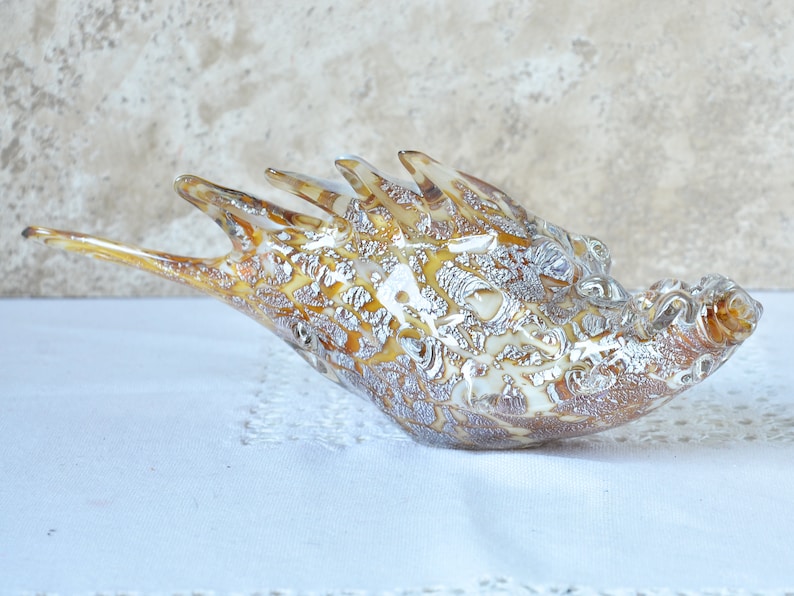 Blown Glass Shell Large, Ocean Art Decor, Murano Glass Sculpture, Sea ...