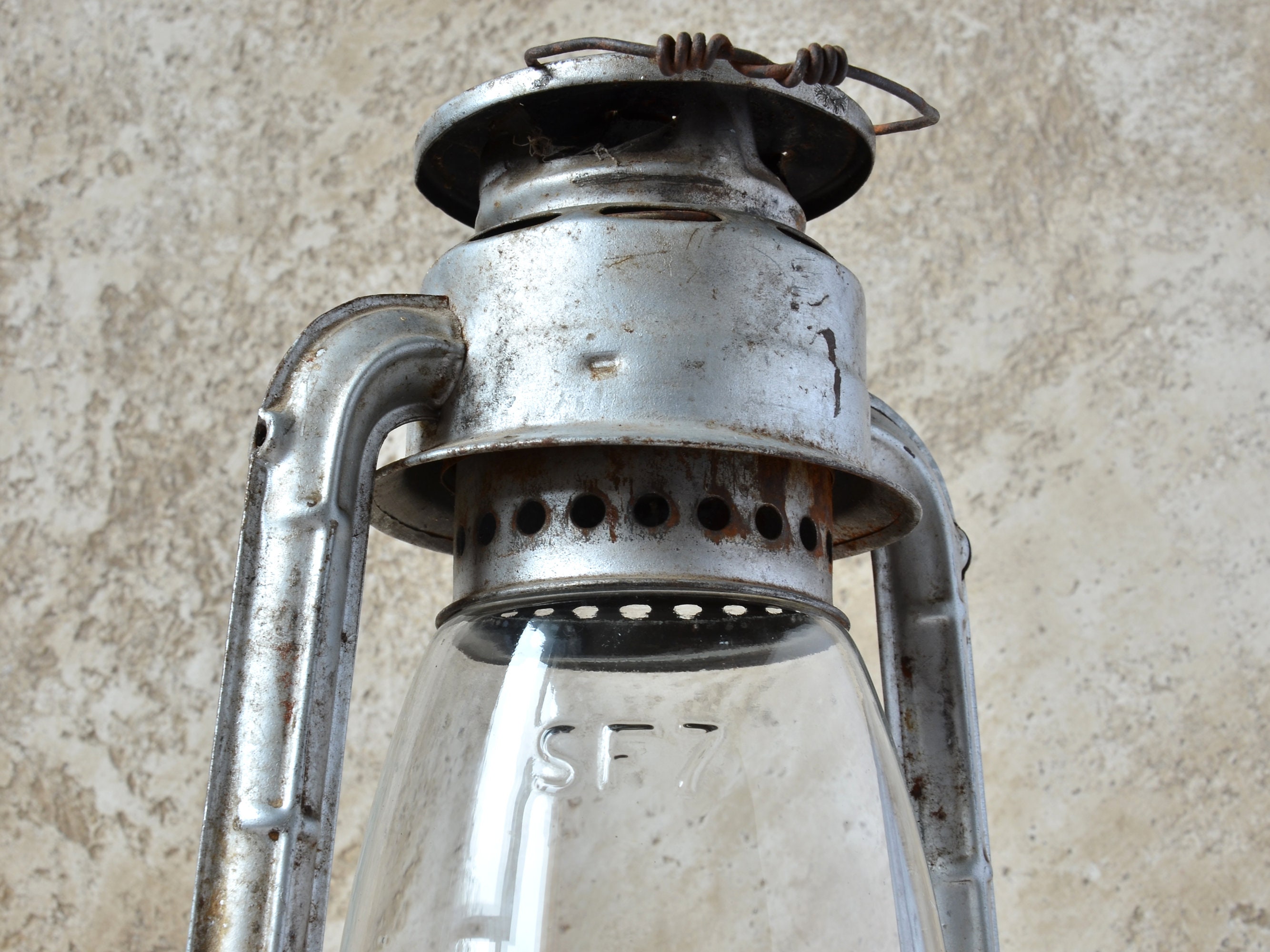 Vintage Oil Lamp, Silver Oil Gas Lantern, Kerosene Lamp, Outdoor ...