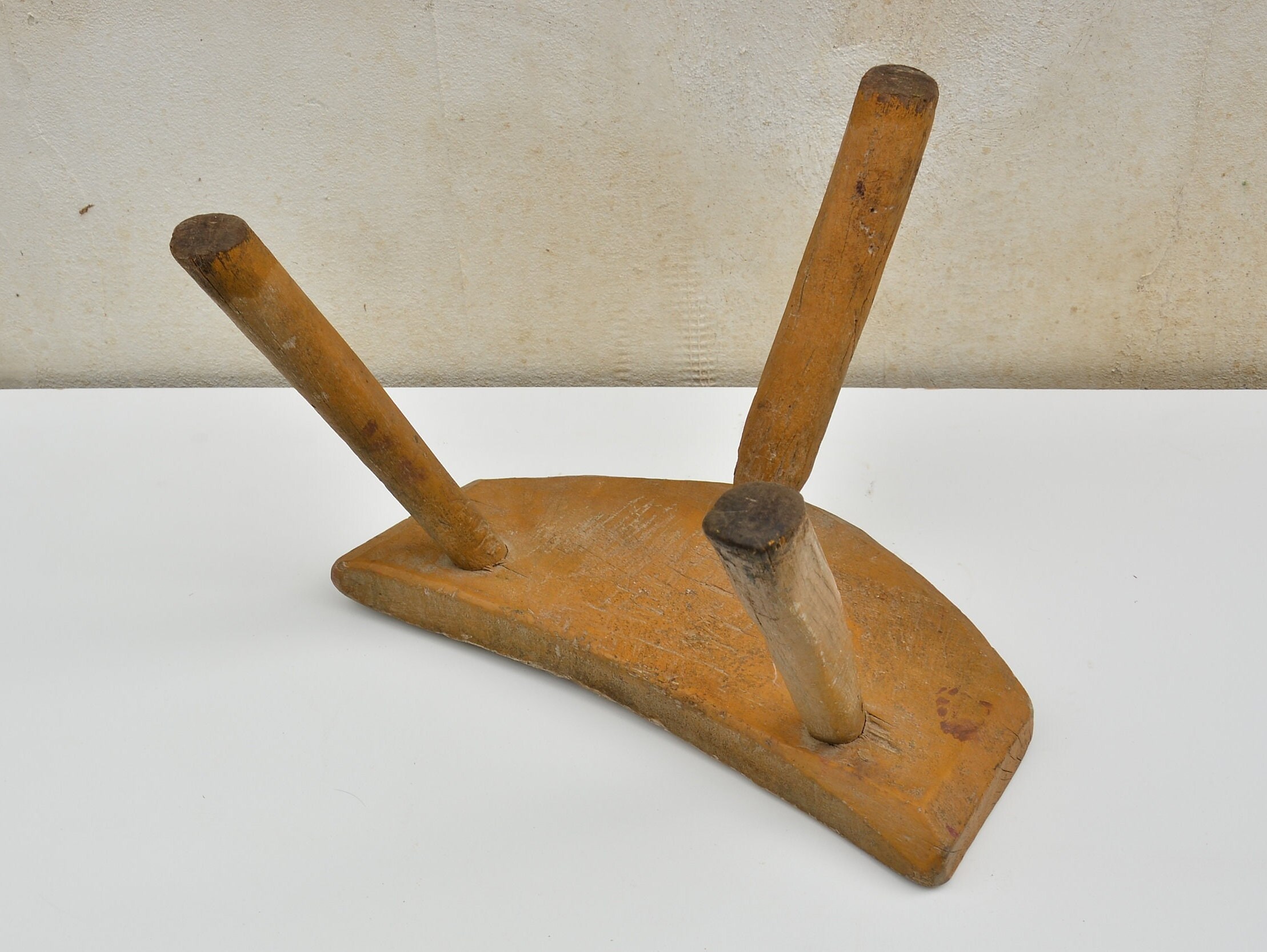 Antique Milking Stool, Three-legged Chair Wooden, Folk Farmhouse Stool ...