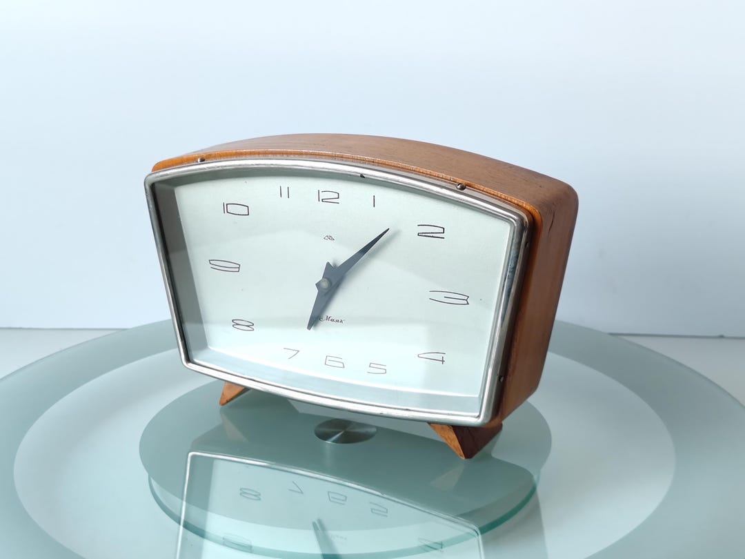 Vintage Mechanical Clock Mayak majak USSR, Retro Mechanical Clock Wood ...