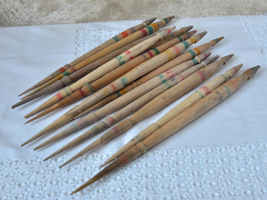 Vintage Wooden Spindles for Spinning Wool, Antique Spindles, Farmhouse ...